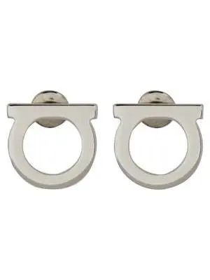 FERRAGAMO Gancini Hook Earrings - Silver