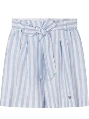 Monnalisa Striped Tie Detailed Shorts