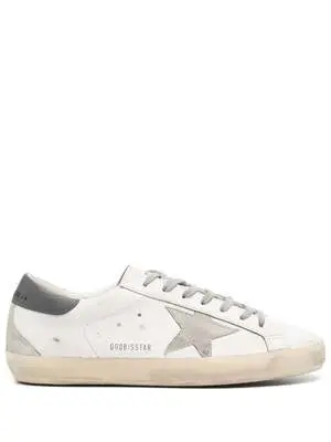 GOLDEN GOOSE Distressed Leather Sneakers With Signature Star Side Patch - Bianco