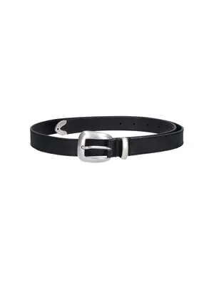 MOLEBO Leather Belt With Metal Buckle - Black