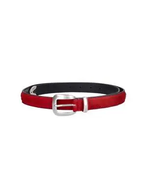 MOLEBO Leather Belt With Metal Buckle - Red