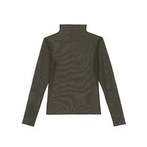 THE FRANKIE SHOP Tulia Long Sleeve Mesh Tee - Khaki