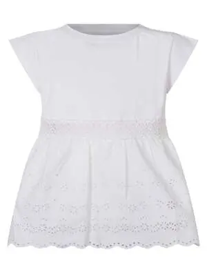 Monnalisa Sangallo-style Embroidered Tee