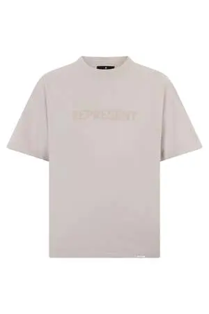 REPRESENT Embroidered Logo Mini T-shirt - Ecru