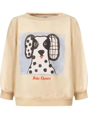 BOBO CHOSES Mini Van Dog Sweatshirt With Stampaint - Yellow