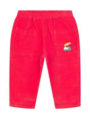 BOBO CHOSES Mini Trousers With Train Print - Rosso