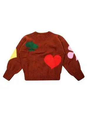 BOBO CHOSES Mini Card Game Graphic Sweater - Marrone