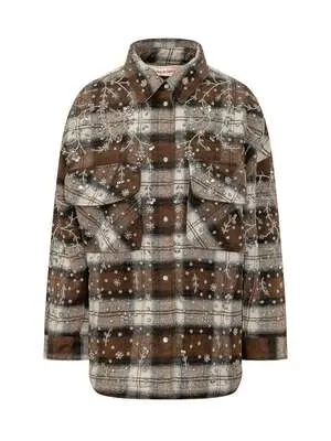 SPACE COWBOY Embroidered Plaid Shirt