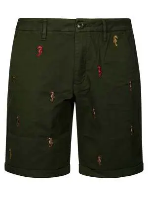 SUN 68 Mini Bermuda Chino Shorts - Verde