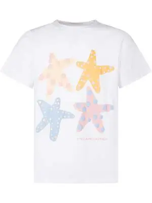 Stella McCartney Mini T-shirt With Artistic Print And Round Neck
