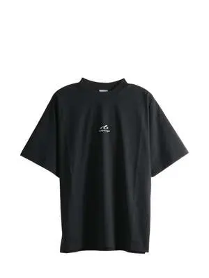 Balenciaga Oversized Graphic Cotton T-shirt - Black