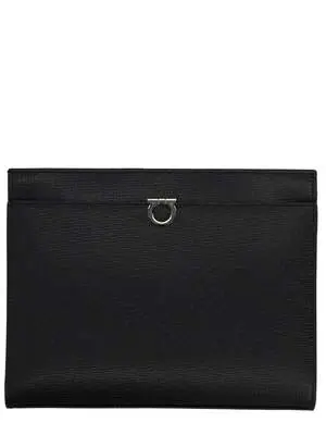 FERRAGAMO Saffiano Leather Clutch