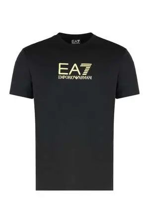 EA7 Logo Print T-shirt For - Black