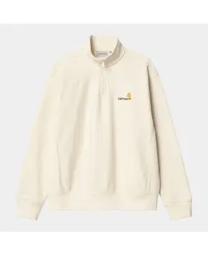 Carhartt Work In Progress Half Zip American Inspired Sweatshirt For - Natural