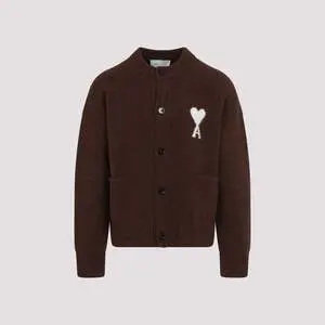 AMI Paris Alpaca Blend Button-up Cardigan - Brown