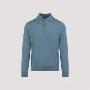 Brioni Long-sleeve Cashmere-silk Polo Sweater