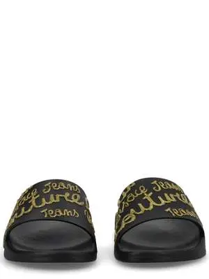 Versace Chic Elastic Flats - Black