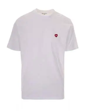 Carhartt Work In Progress Carhartt Wip Heart Logo Cotton T-Shirt White-red