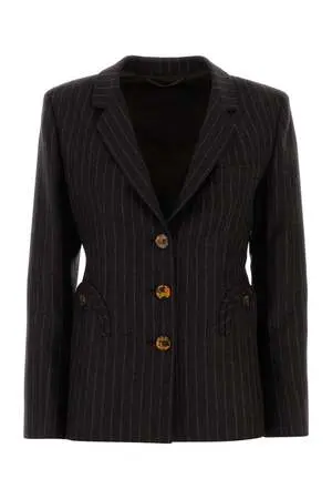 BLAZE Embroidered Wool-blend Lady Muad Akira Blazer - Grey