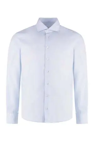 BASTONCINO Rounded Hem Cotton Shirt - Light Blue