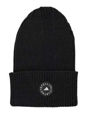 Adidas By Stella McCartney Knit Beanie With Fold-up Cuff And Logo