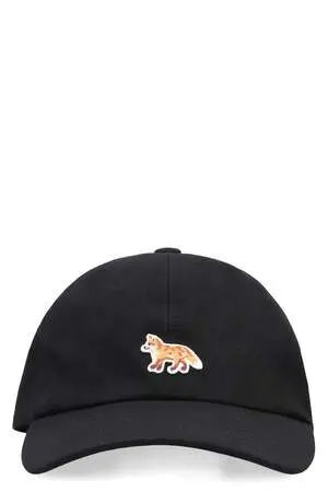 Maison Kitsuné Elegant Baseball Cap With Logo - Black