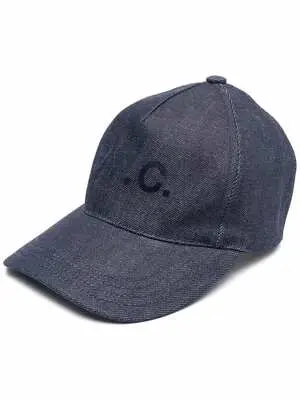 A.p.c. Logo Baseball Cap Adjustable Size - Denim