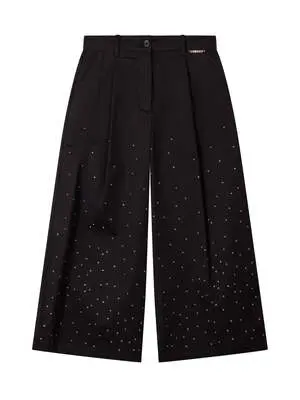 Twin-set Wide-leg Trousers With Chic Details - Nero