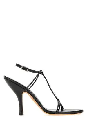 JUDE Leather Mixer Sandals With 11 Cm Heel - Black