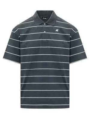 K-WAY Polo With Cut Sleeves - Blue Depth-white