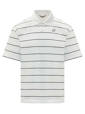 K-WAY Sleeveless Mini Polo With Subtle Stripes - White-blue Depth
