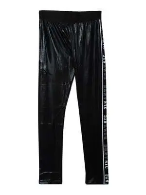 Dkny Teen Mini Leggings With Bold Print - Black