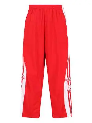 Adidas 100% Polyester Track Trousers - Red