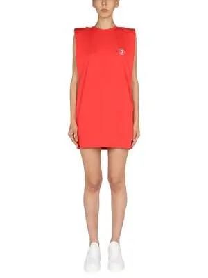 DEPARTMENT 5 Cross-neck Mini Dress With Logo - Red