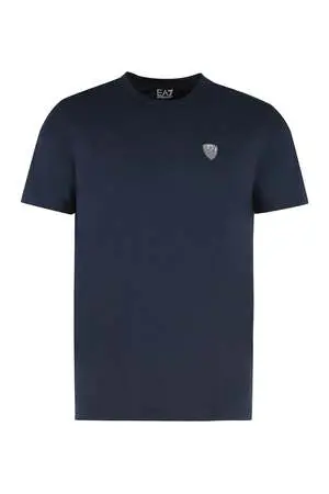 EA7 Logo Print T-shirt - Blue