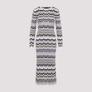 Missoni Long-sleeve Zigzag Knit Maxi Dress