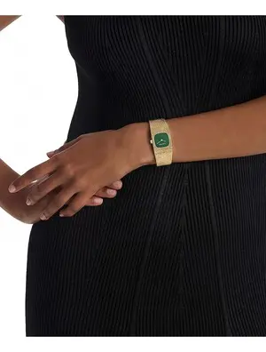 Calvin Klein Square Case Textured Bracelet Watch - Green