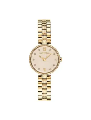 Calvin Klein Textured Bezel Shimmer Dial Watch Gold