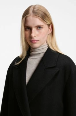 BOSS Double-breasted Twill Coat