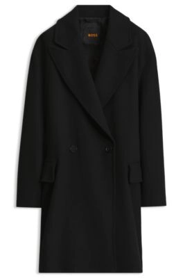 BOSS Double-breasted Twill Coat