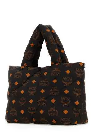 Mcm Printed Nylon Mã¼nchen Shopping Bag