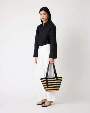 LIÉ STUDIO The Bianca Raffia Bag Small