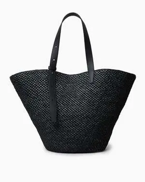 LIÉ STUDIO The Bianca Raffia Bag Large - Black