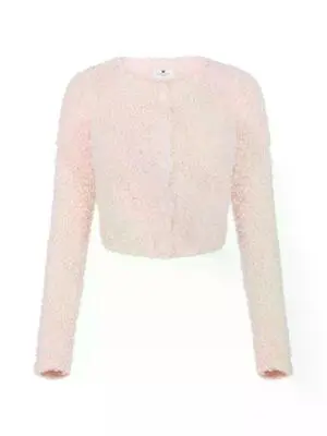 Elisabetta Franchi Cardigan In Fleece Fabric - Pink