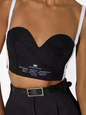 Elisabetta Franchi Wool Bra With Logo Print