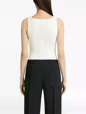 COURREGES Ribbed-knit Zip-up Tank Top