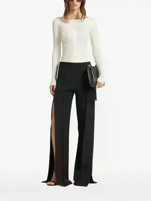 COURREGES Ribbed-knit Square-neck Sweater