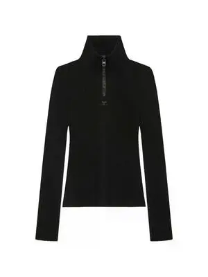 COURREGES Logo-appliqué Ribbed-knit Sweater