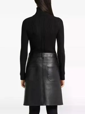 COURREGES Logo-appliqué Ribbed-knit Sweater
