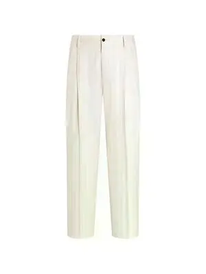 Dolce & Gabbana Pinstripe Wool Trousers - Neutrals